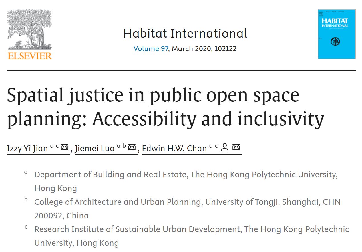 Spatial justice in public open space planning: Accessibility and ...