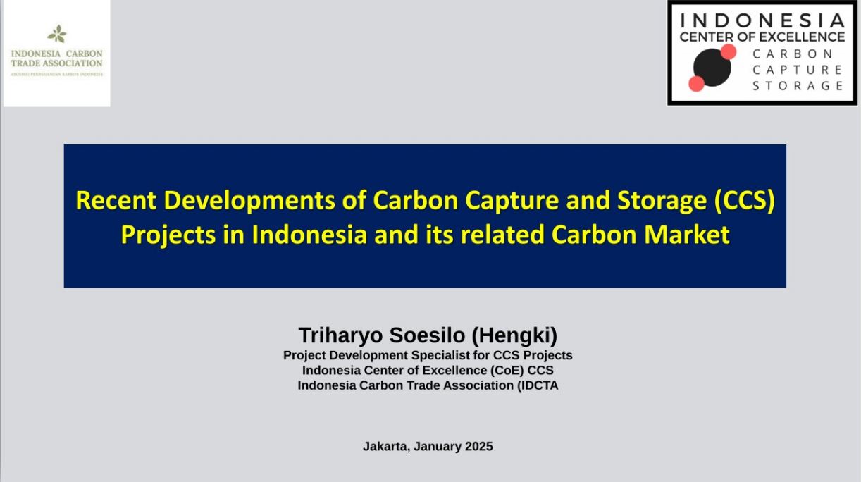 Recent Development of CCS Projects in Indonesia