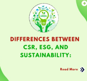 Differences between csr, esg, and sustainability