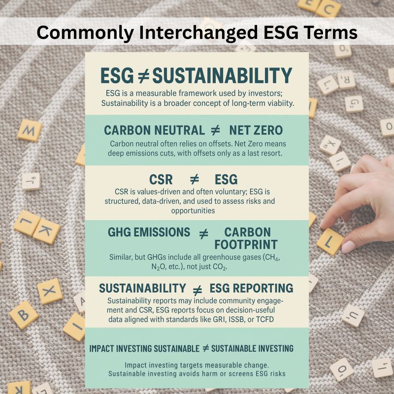 Commonly interchanged ESG terms