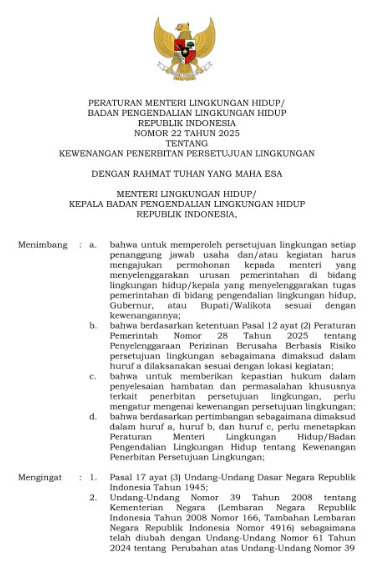 Peraturan mentri lingkungan hidup/badan pengendalian lingkungan hidup ...